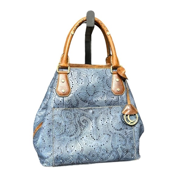 Cuadra | Bags | Cuadra Genuine Leather Blue Medium Satchel Shoulder Bag ...